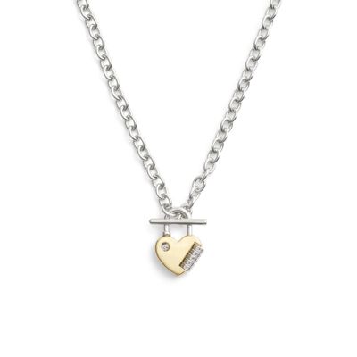 COACH Signature Heart Padlock Pendant Necklace | belk