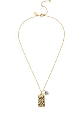 COACH Quilted C Swarovski® Crystals Pendant Necklace | belk