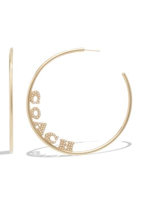 COACH Pearl Signature Hoop Earrings | belk