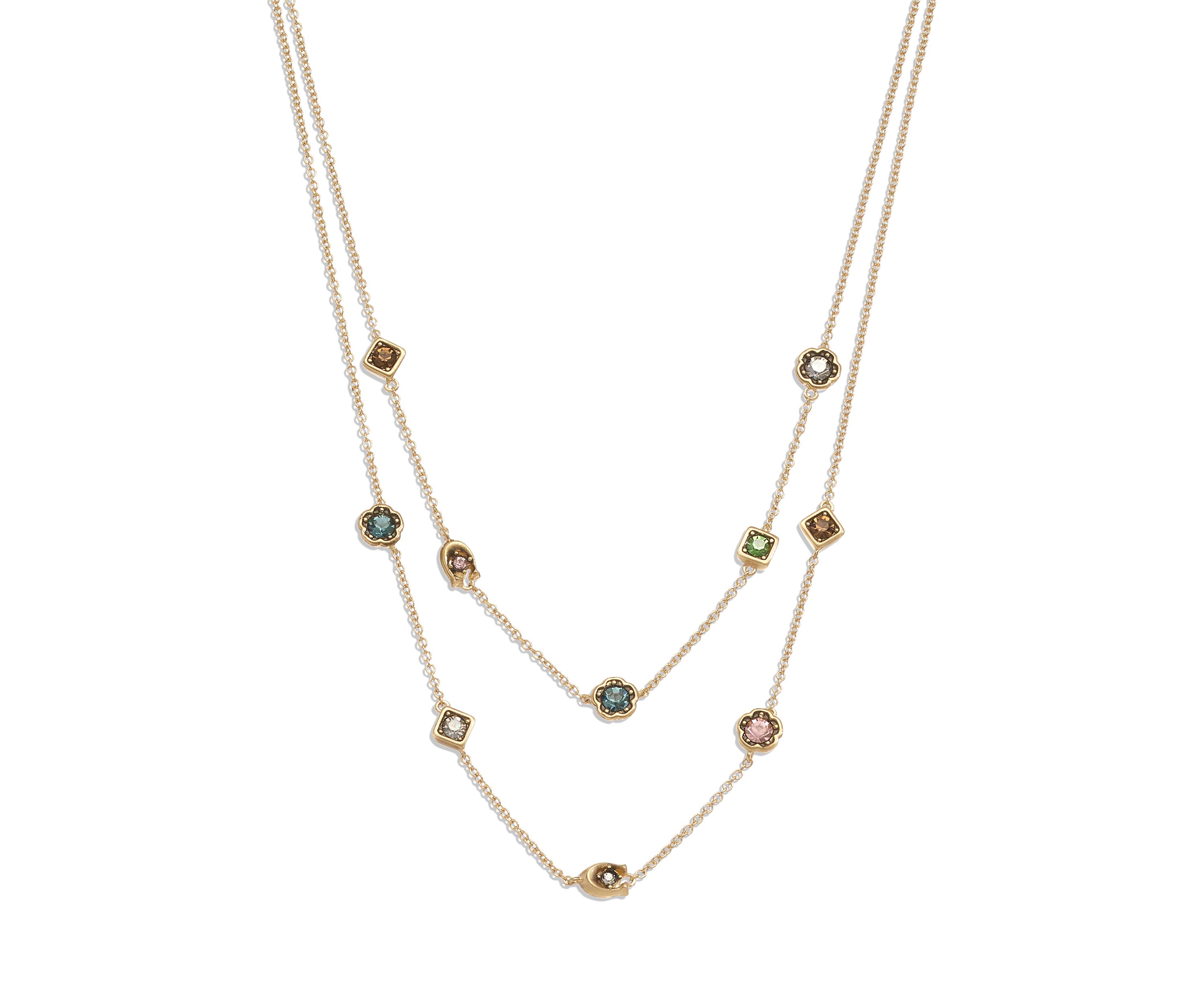 COACH Signature Gem Layered Necklace | Belk