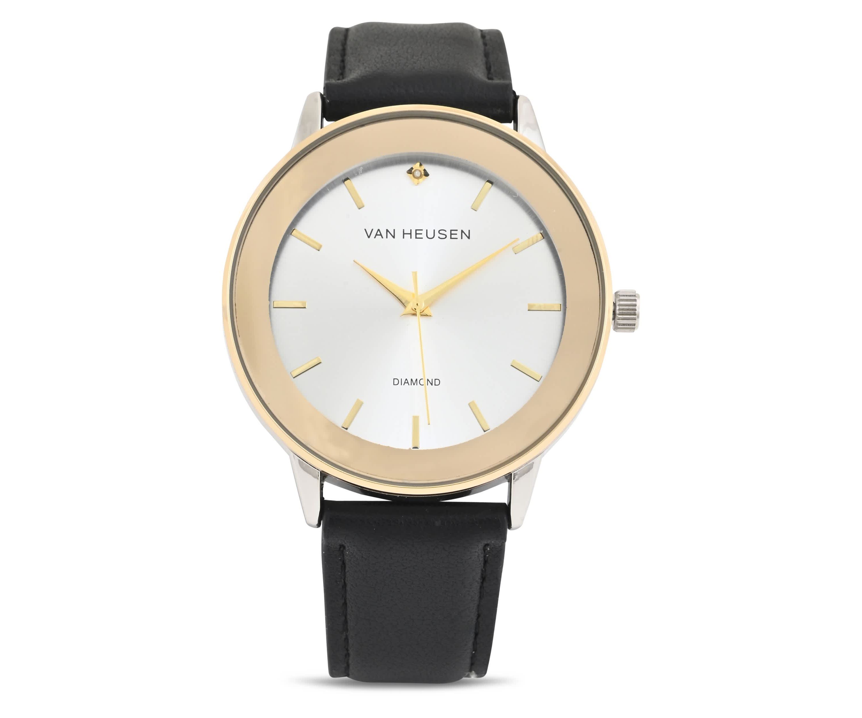 Van Heusen Van Heusen Adult Mens Analog Watch with Two-Tone Gold Silver ...