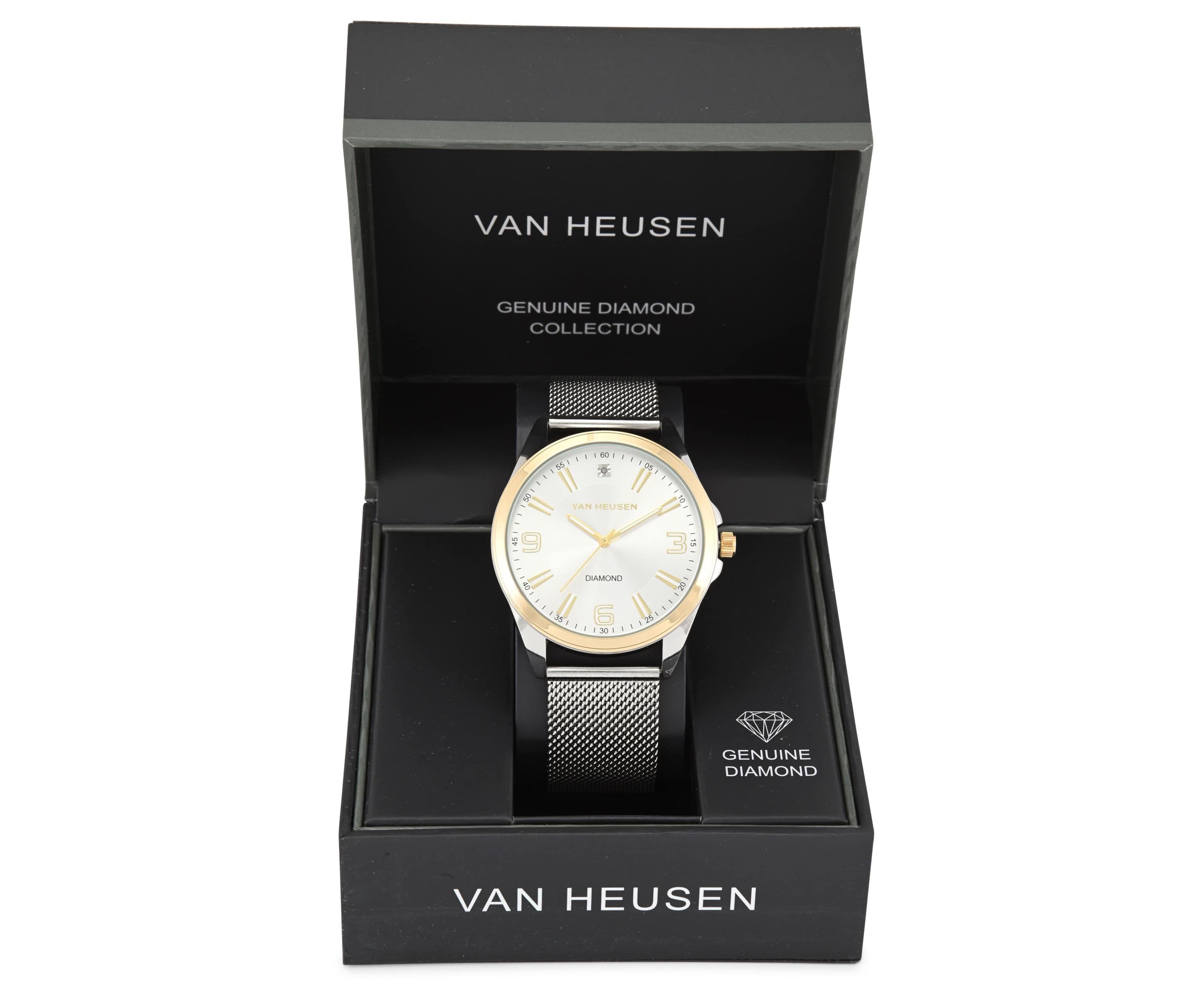 Van Heusen Van Heusen Adult Mens Analog Watch with Two-Tone Silver Gold ...
