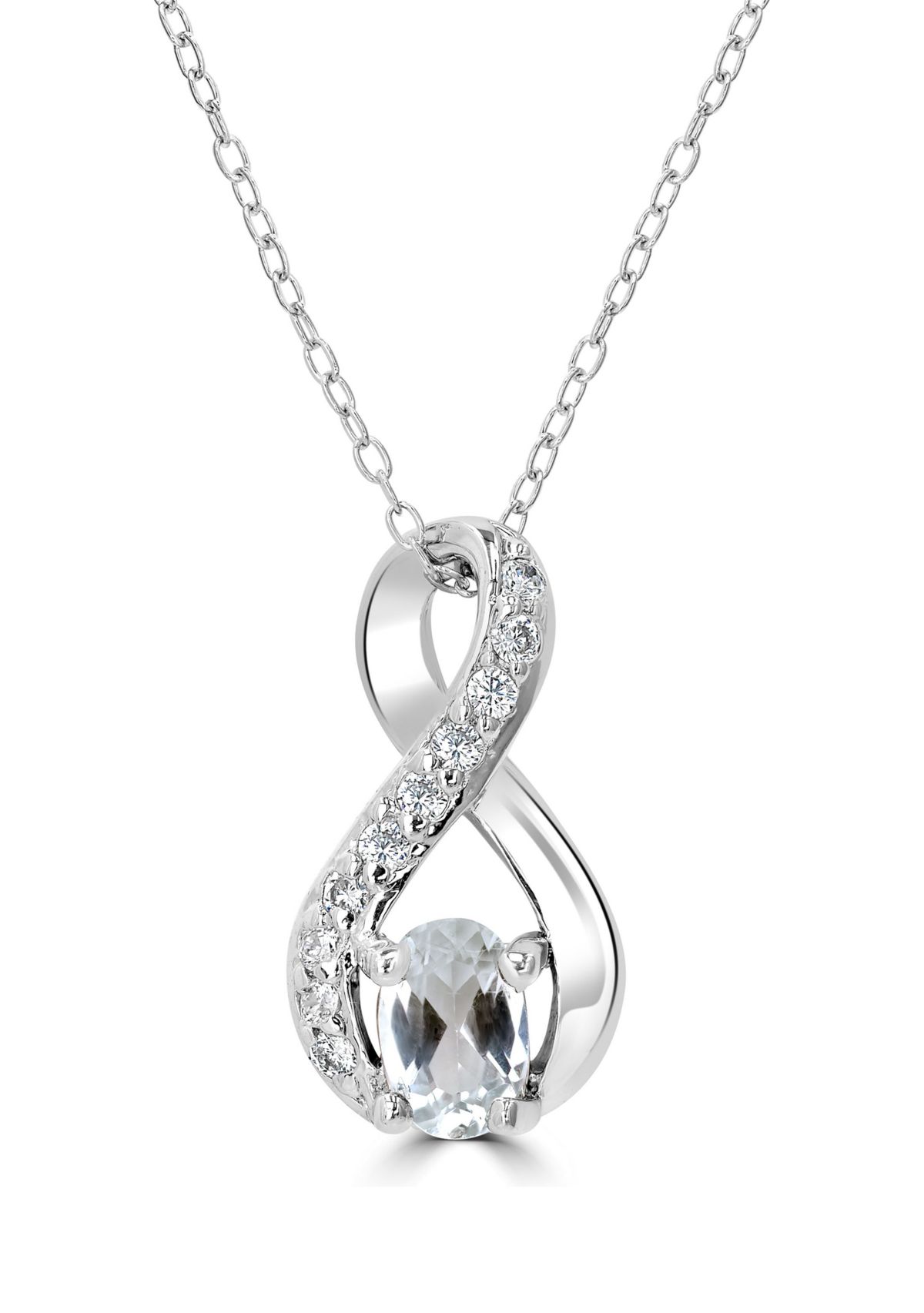 Belk Silverworks Sterling Silver White Topaz and Cubic Zirconia ...