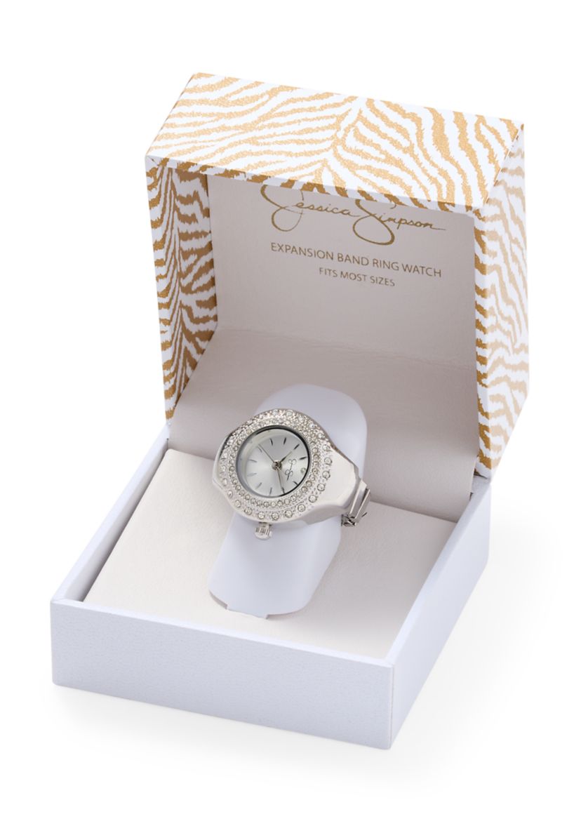 Jessica Simpson Crystal Pavé Ring Watch | Belk