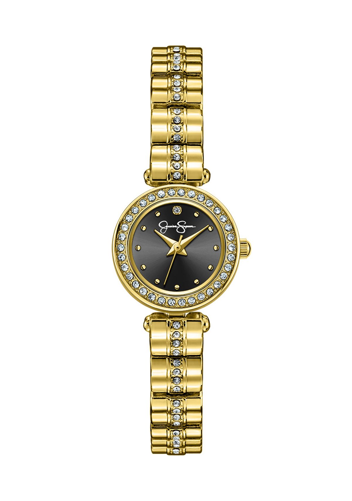 Jessica Simpson Gold Tone Mini Crystal Watch | Belk