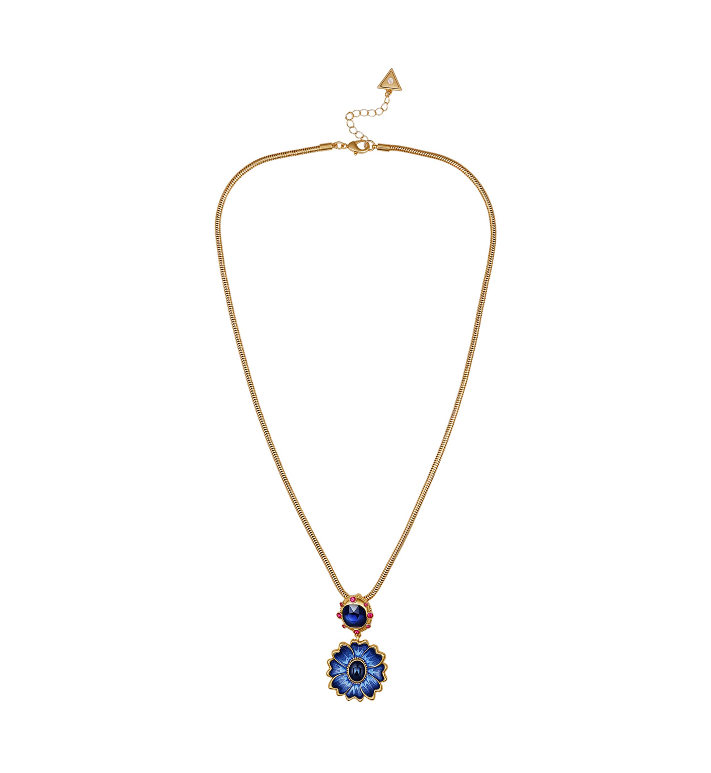 GUESS® Blue Flower Pendant Necklace | Belk