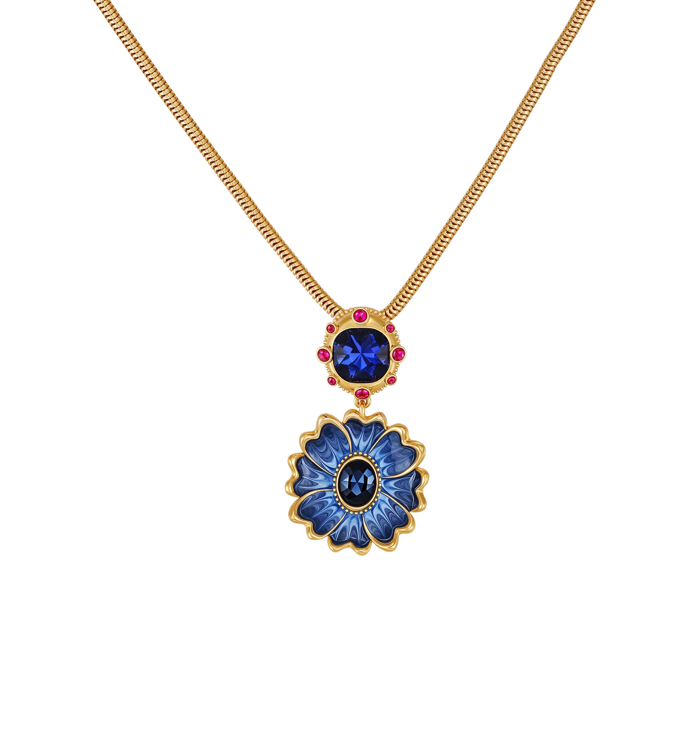 GUESS® Blue Flower Pendant Necklace | Belk