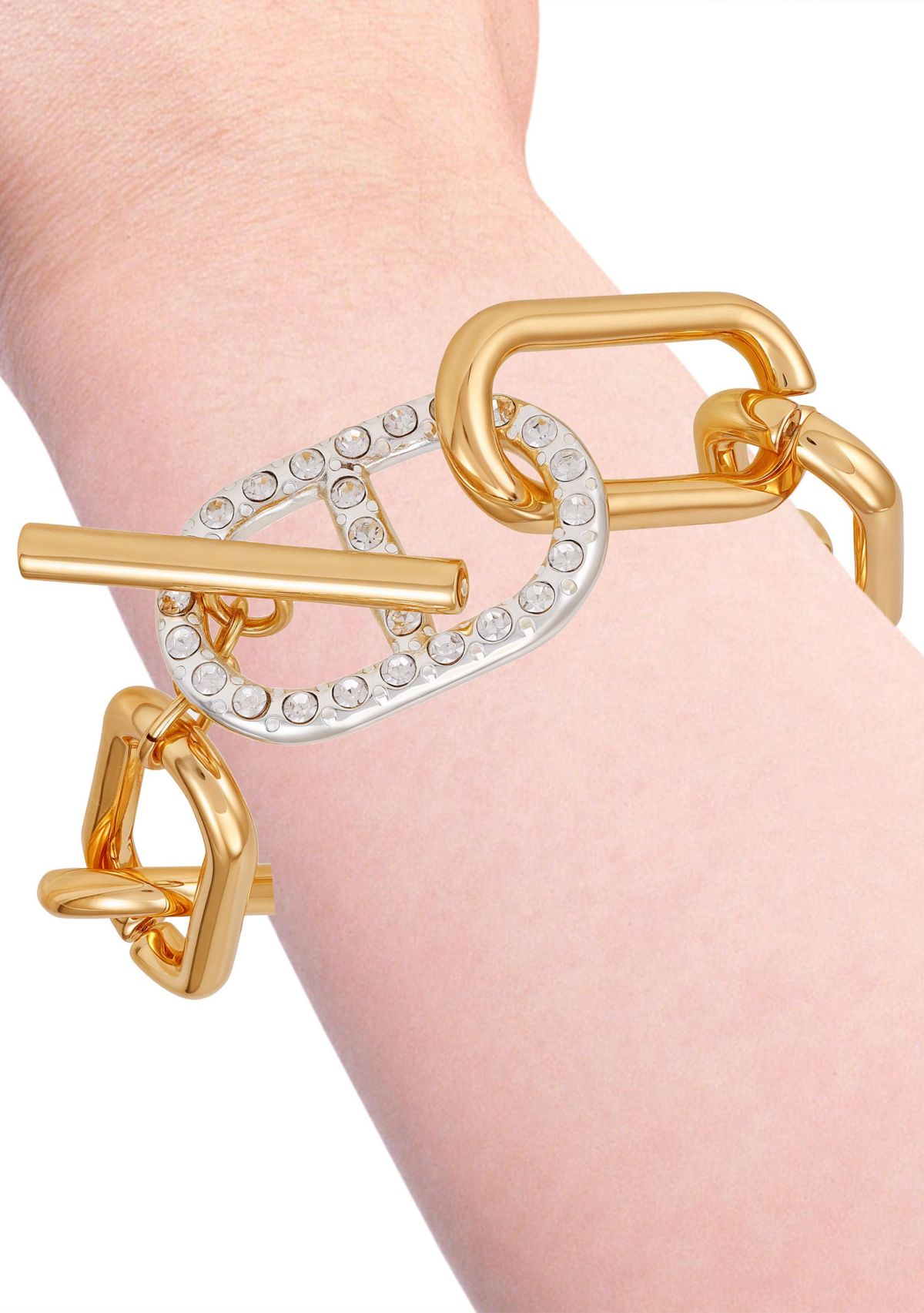 GUESS® Two Tone Link Toggle Bracelet | Belk