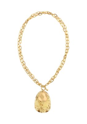 Belk Gold-Tone 18" Double Chain Pendant Necklace | belk