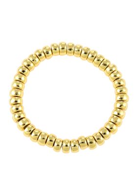 Belk Gold Tone Round Metal Bead Stretch Bracelet | belk