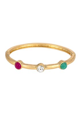Belk Gold Tone Multi Stone Bangle Bracelet | belk