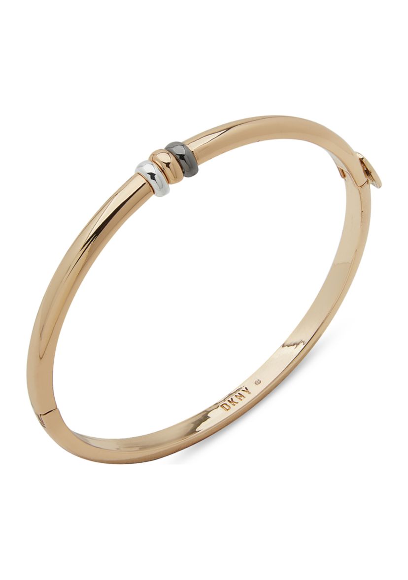 DKNY Tri Tone Rondelle Bangle Bracelet | Belk