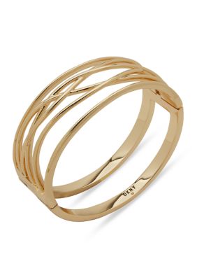 DKNY Gold Tone Wire Bangle Bracelet | belk