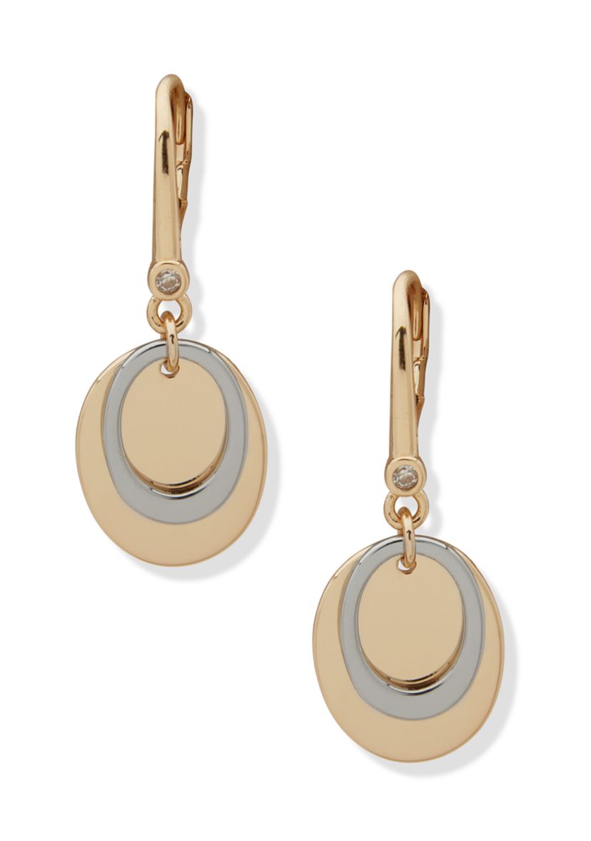 DKNY Two Tone Oval Shaky Drop Earrings | Belk