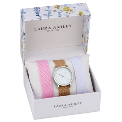 Laura Ashley Watch Set 3 Interchangeable Fabric Straps | belk