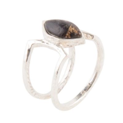 Barse Jewelry Cooling Trend Shungite Matrix and Sterling Silver Ring | belk