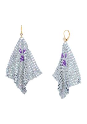 Betsey Johnson Ghost Chainmail Chandelier Earrings | belk