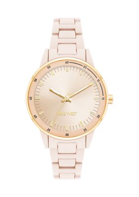Nine West Women's Rubberized Metal Link Bracelet Watch | belk