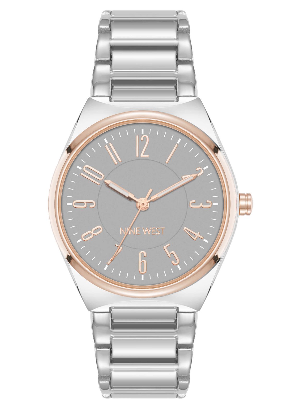 Nine West Quartz Round Two-tone Metal Alloy Link Bracelet Watch | Belk