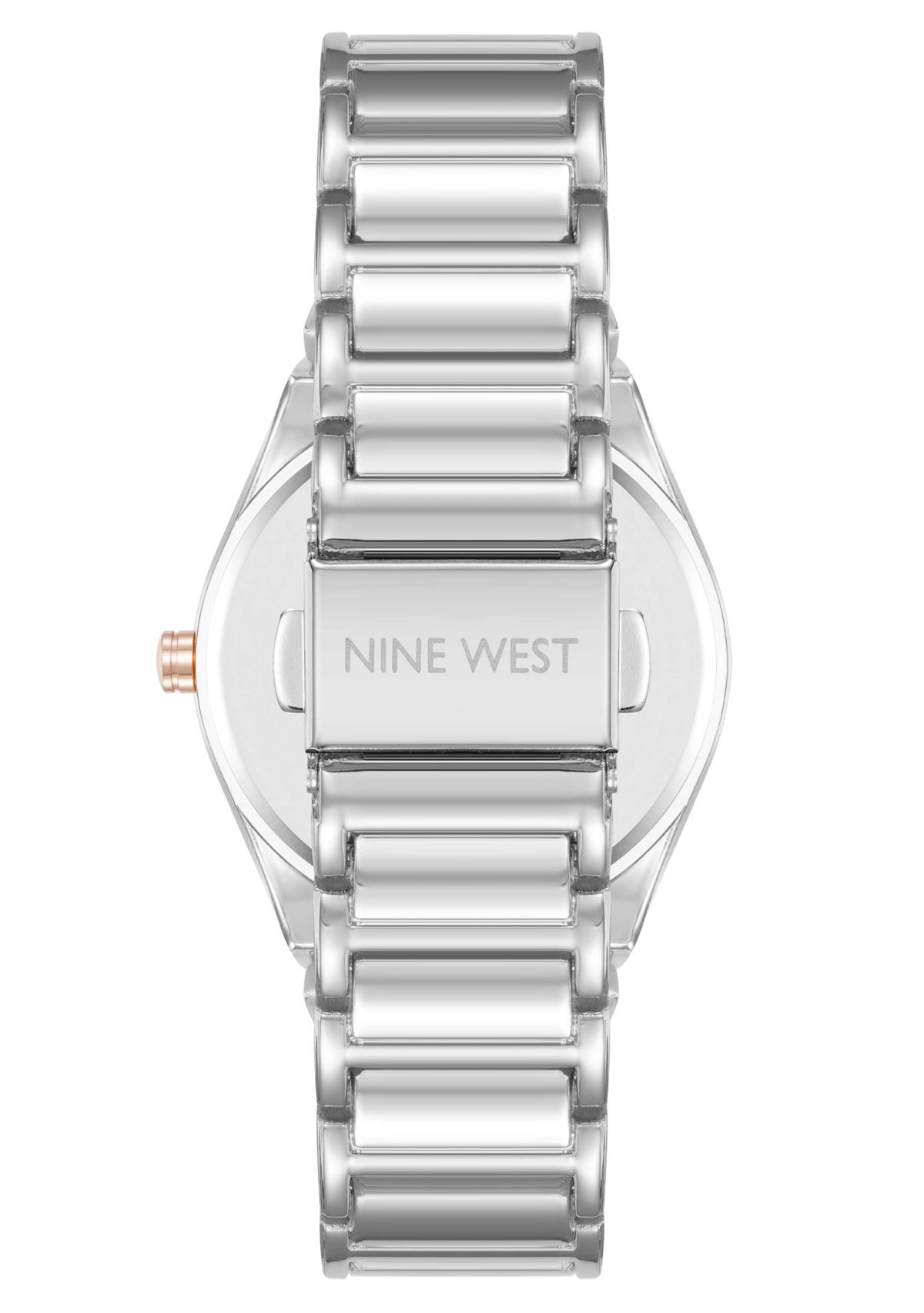 Nine West Quartz Round Two-tone Metal Alloy Link Bracelet Watch | Belk