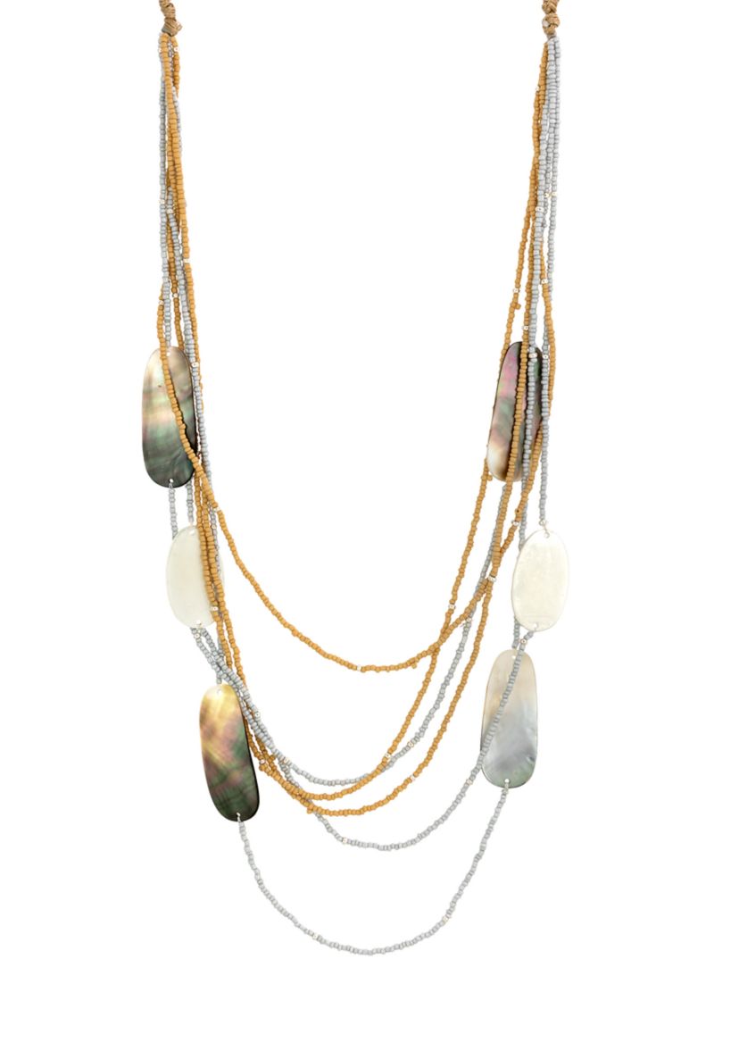 Wonderly Two Tone Adjustable Multi Row Seed Bead Necklace | Belk