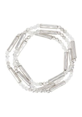 Wonderly 3 Row Beaded Stretch Bracelet Set | Belk