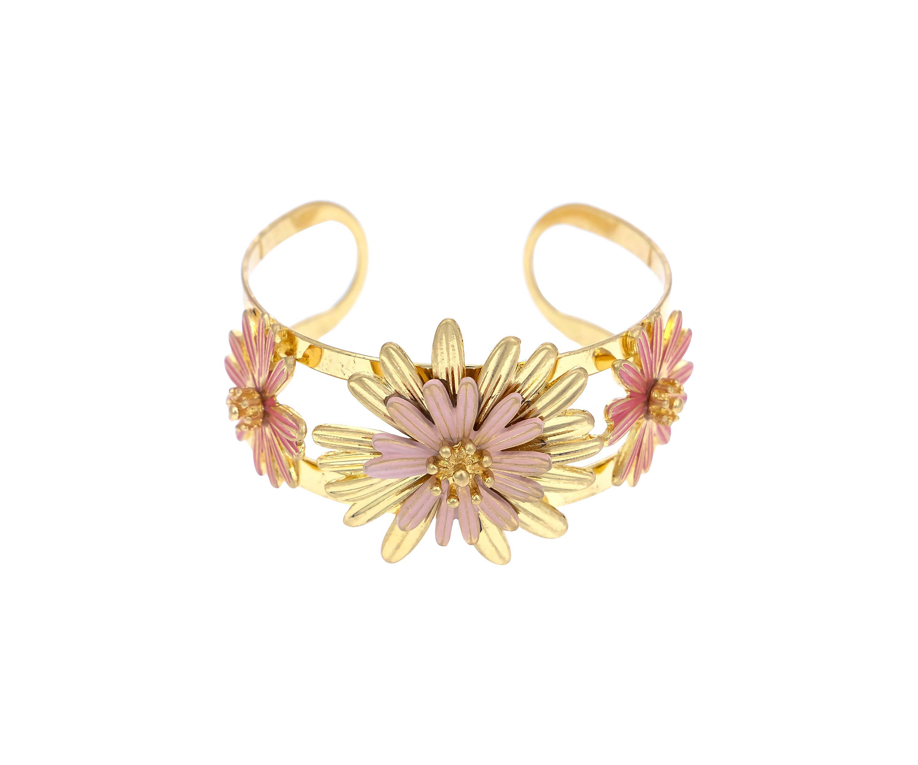Wonderly Gold-Tone Multi Coral Flower Cuff Bracelet | Belk