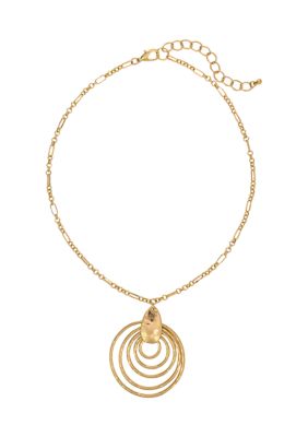Wonderly Gold-Tone Round Multi Ring Short Pendant Necklace | belk