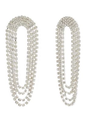 evie & emma Continuous Sparkle Drop Earrings | belk