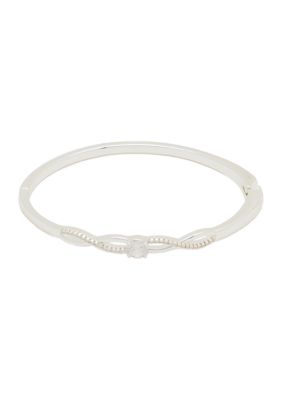 Belk Silverworks Silver Plated Cubic Zirconia Twist Bangle Bracelet | belk