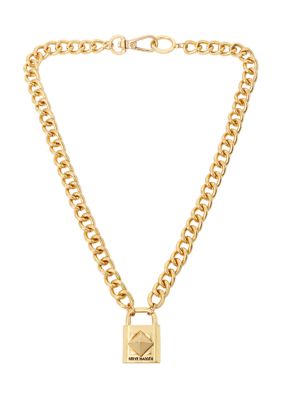 Steve Madden Signature Padlock Pendant Necklace | belk