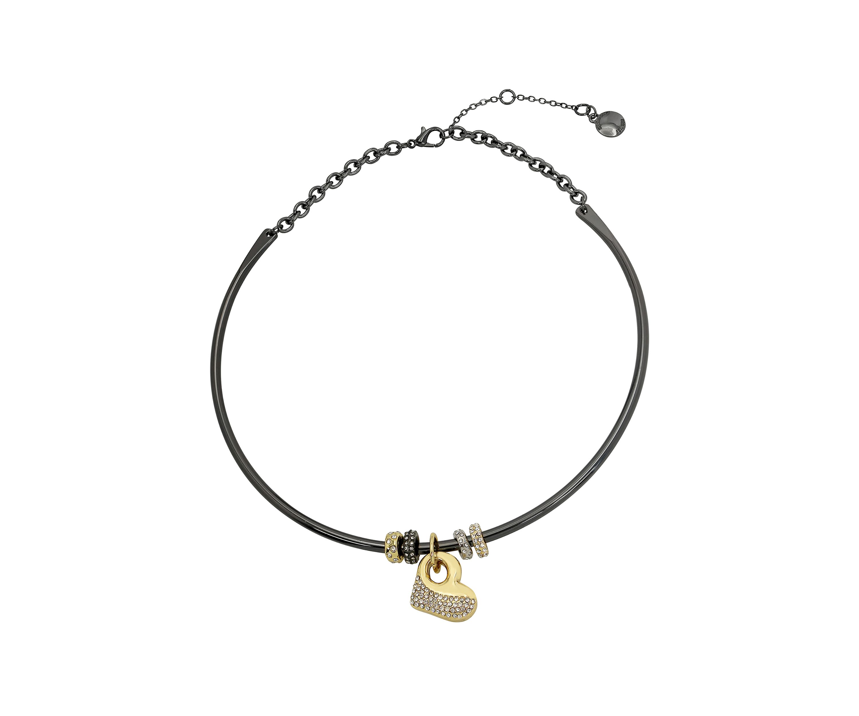 Steve Madden Puffy Heart Charm Wire Necklace | Belk