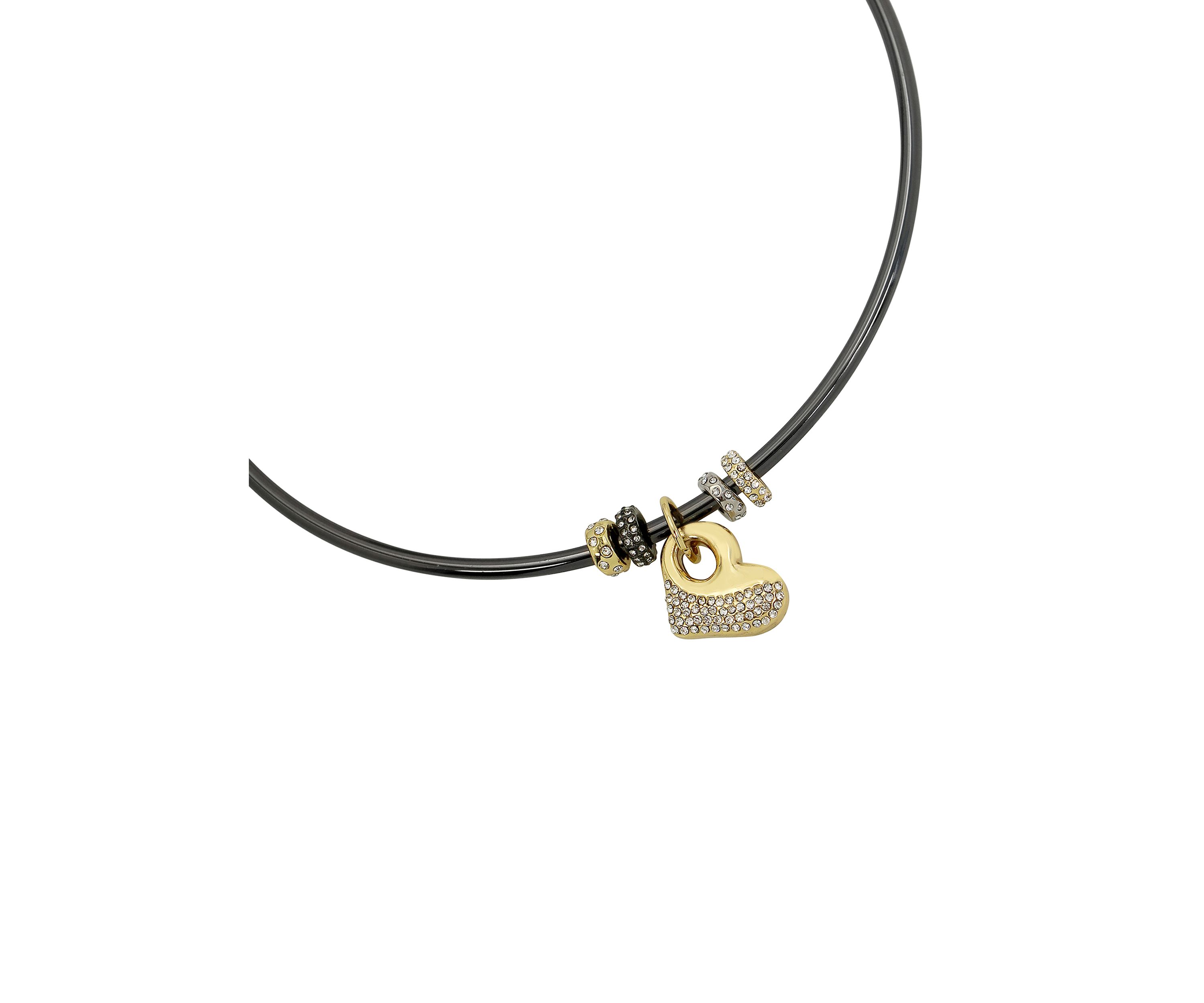 Steve Madden Puffy Heart Charm Wire Necklace | Belk