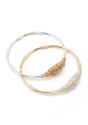 Robert Lee Morris Soho Wire Wrapped Sculpted Bangle Bracelet Set | belk