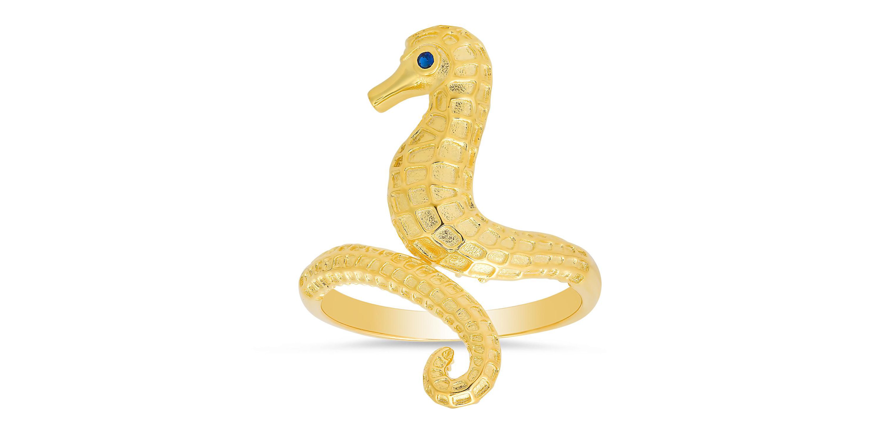 Kylie Harper Sterling Silver Sapphire CZ Seahorse Ring | Belk