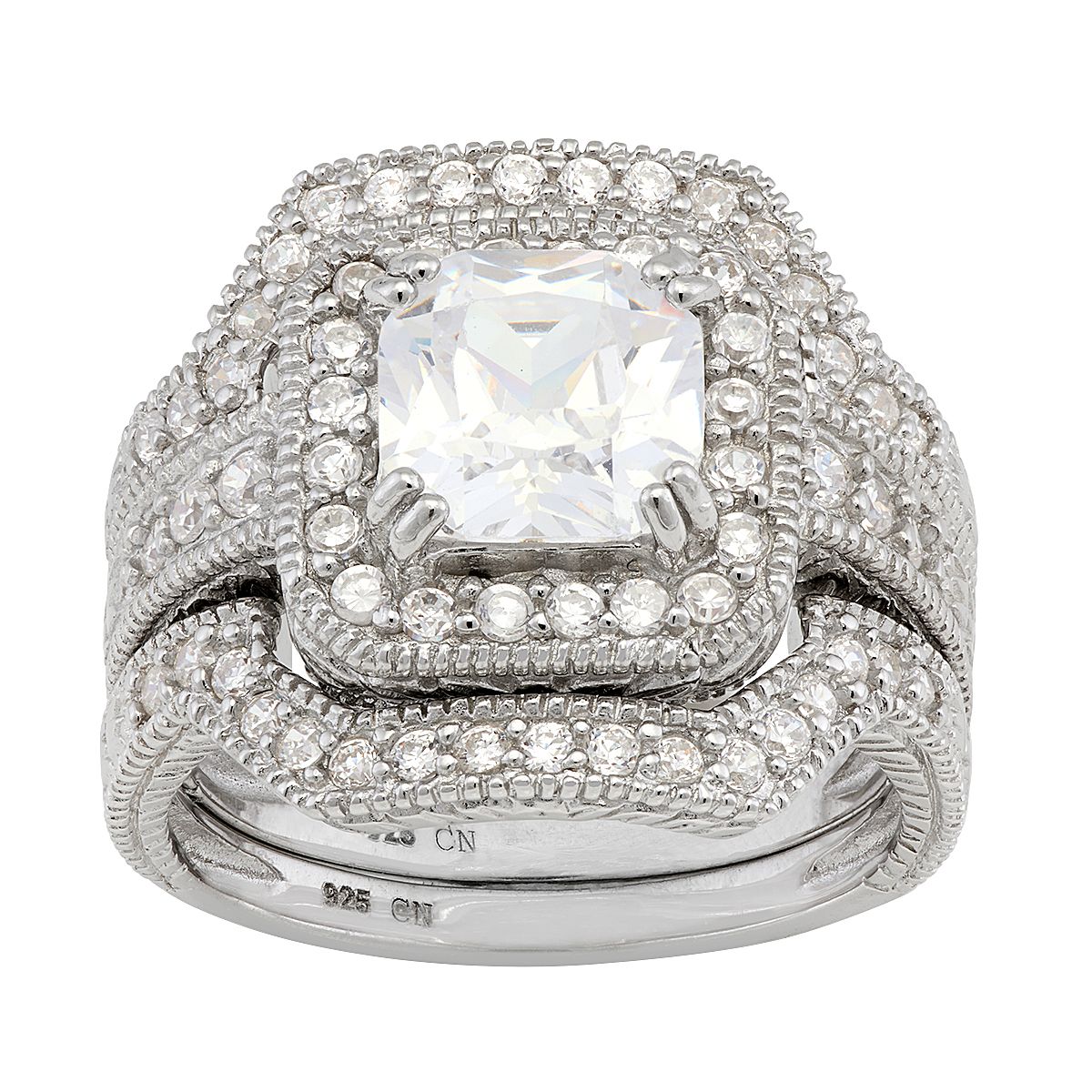 Jordan Blue NYC Lab Created Sterling Silver White Cz 3 Pc Ring | Belk