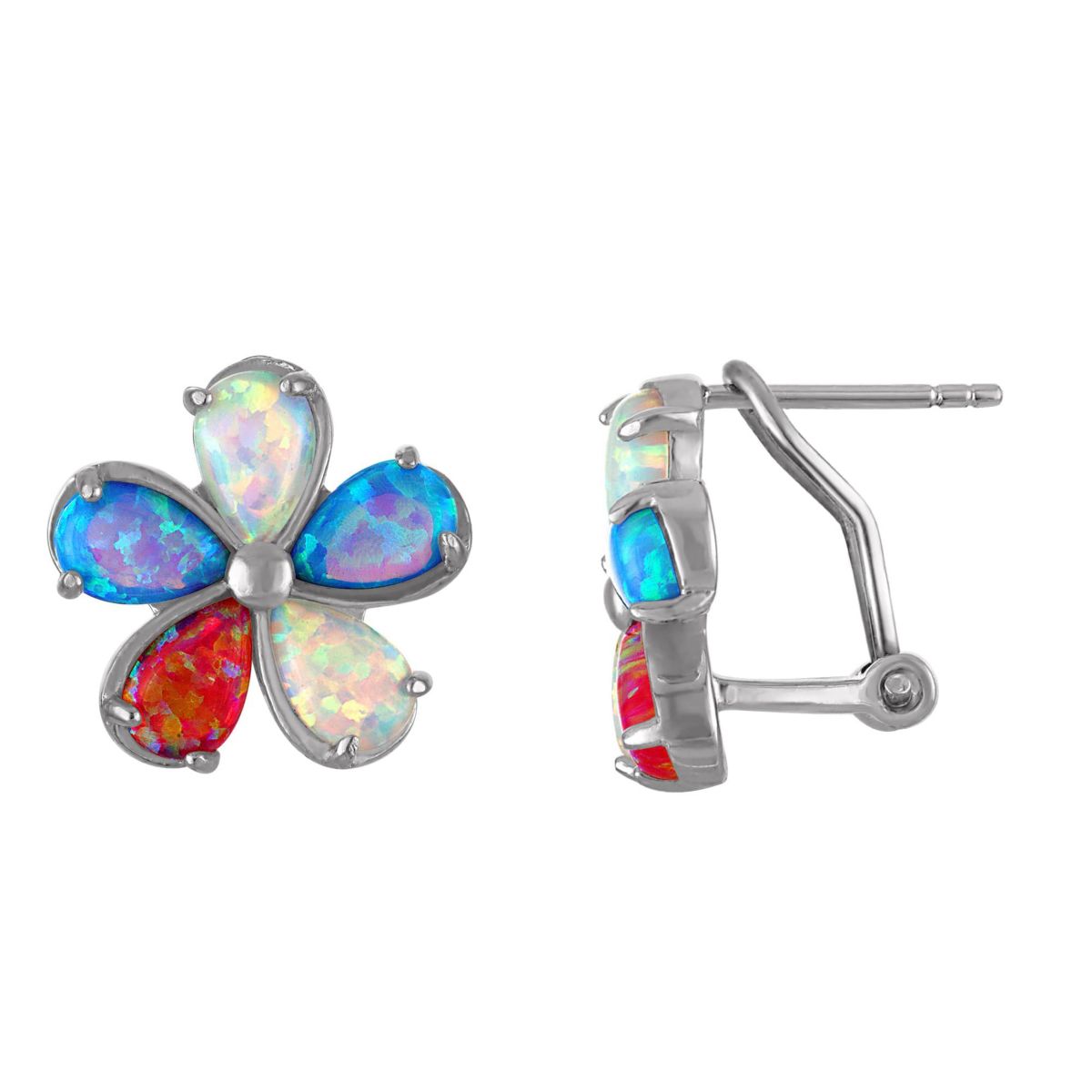 Jordan Blue NYC Sterling Silver Multi Colored Cr Opal Omega Hoop ...