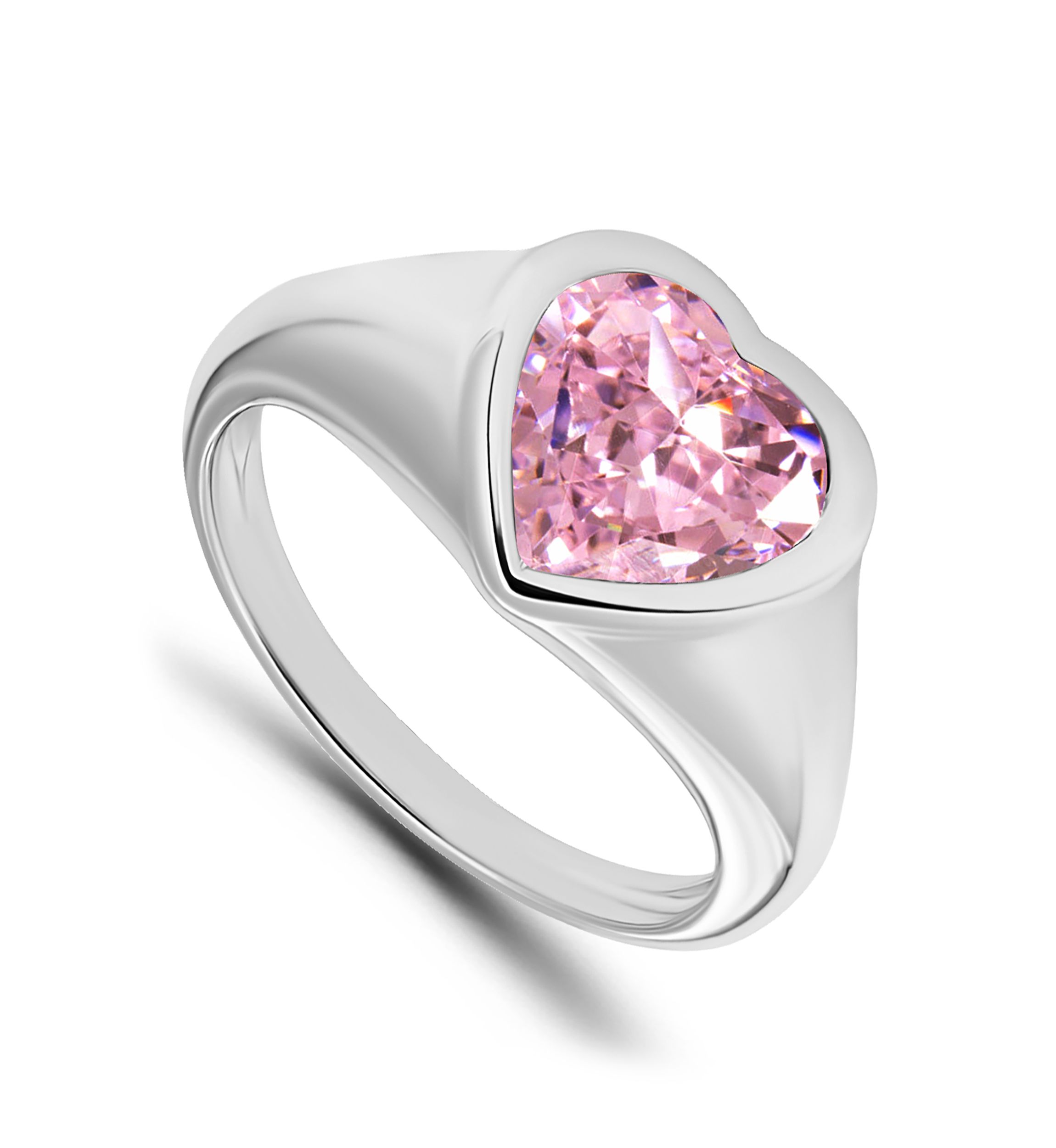 B.Brilliant Sterling Silver Heart Shaped Cubic Zirconia Ring | Belk