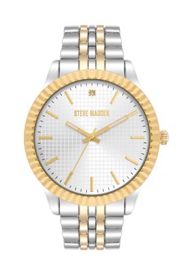 Steve Madden Coin Edge Two Tone Alloy Metal Watch | belk