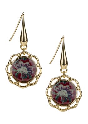 Patricia Nash Red Flower French Wire Earrings | Belk