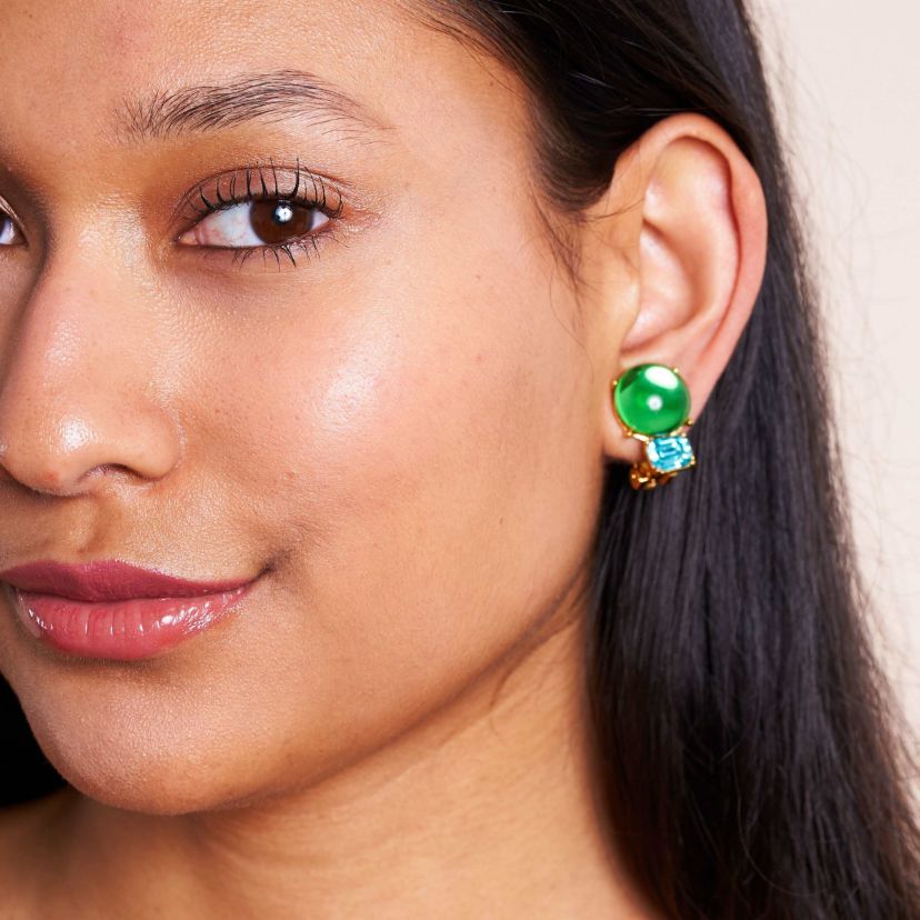 Kenneth Jay Lane Peridot & Aqua Gem Earrings | Belk