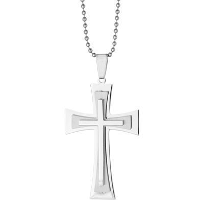 LYNX Stainless Steel Layered Cross Pendant | Belk