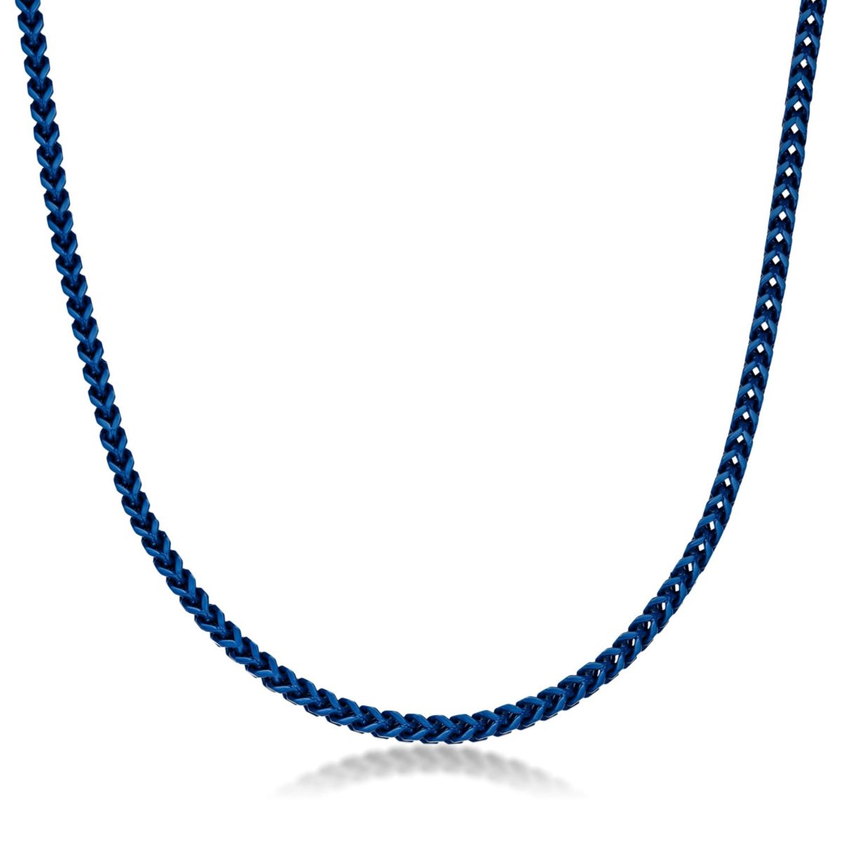 LYNX 5mm Blue Acrylic Coated Stainless Steel Franco Necklace | Belk