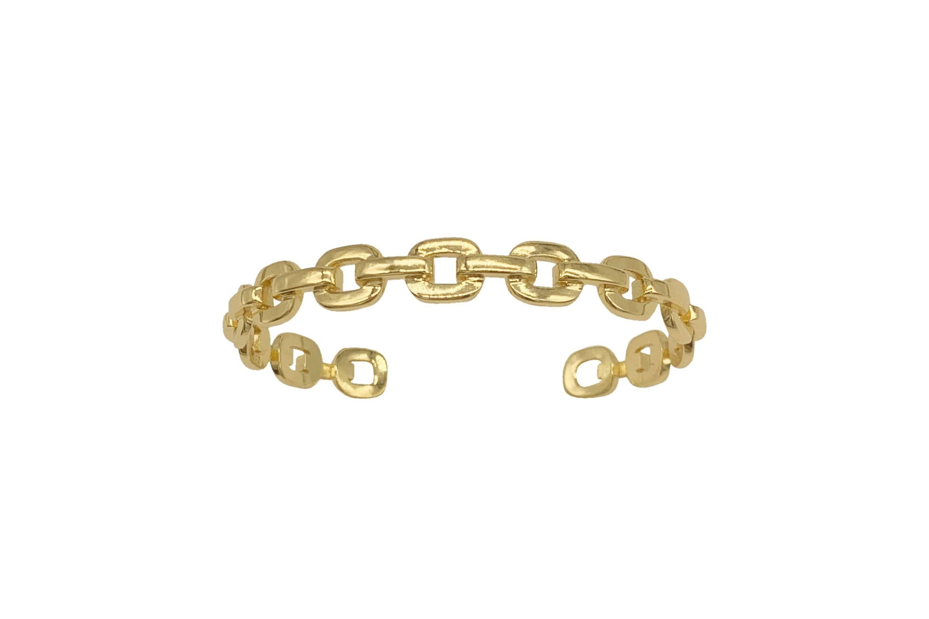 Adornia 14k Gold Plated Chain Link Cuff Bracelet | Belk