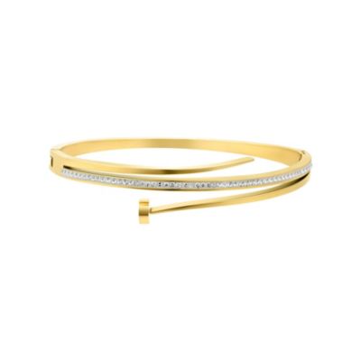 Adornia Tarnish Resistant 14k Gold Plated Pave Nail Bangle | Belk