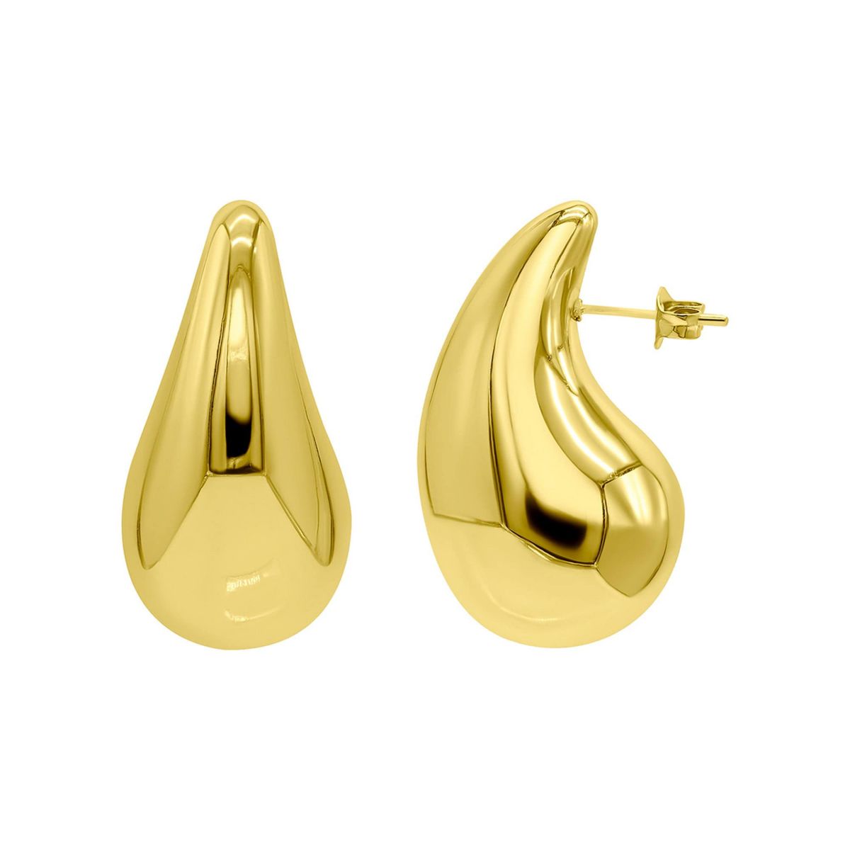 Adornia Tarnish Resistant 14k Gold Plated Teardrop Sculptural Stud ...
