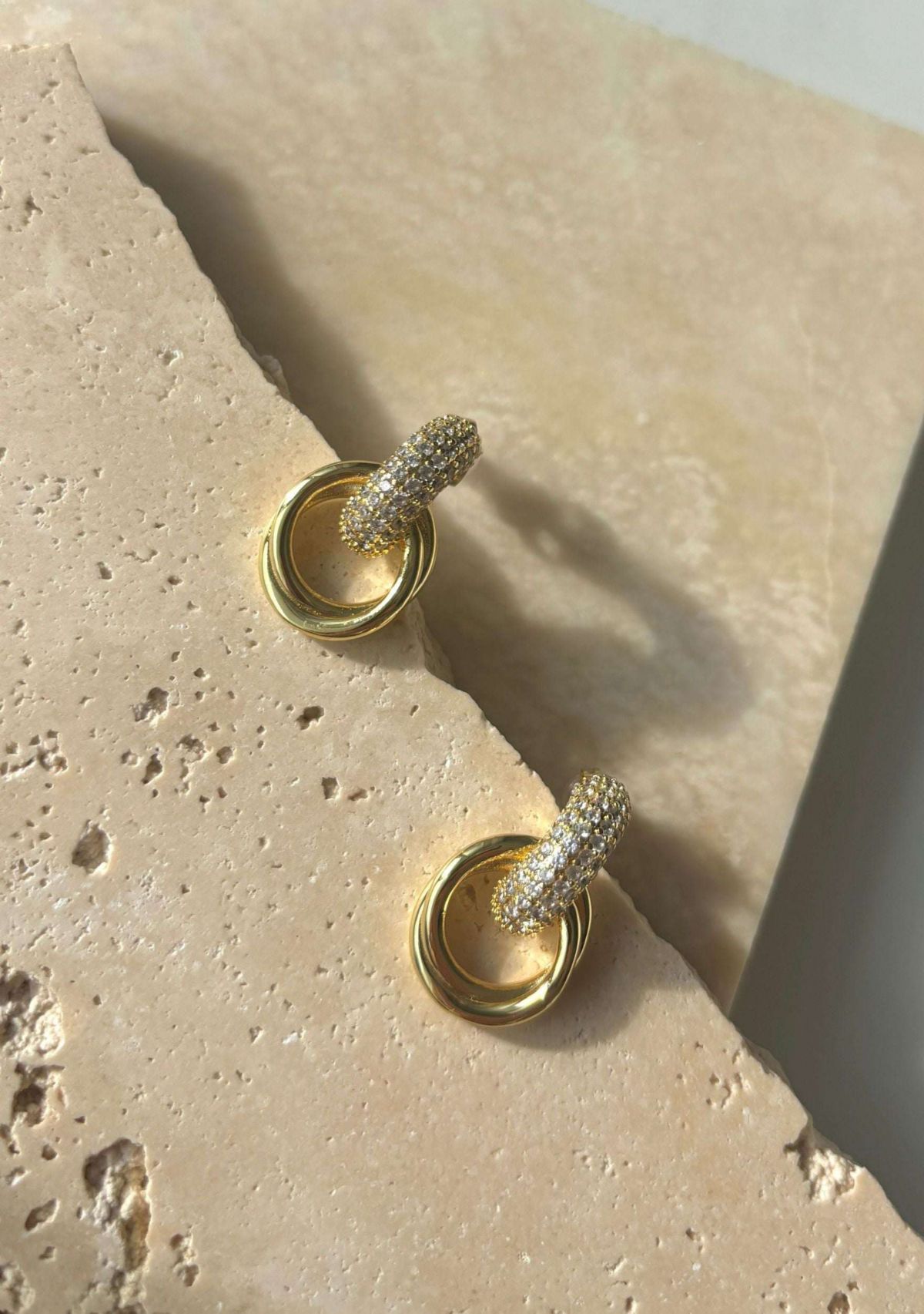 Adornia Tarnish Resistant 14k Gold Plated Crystal Doorknocker Earrings ...