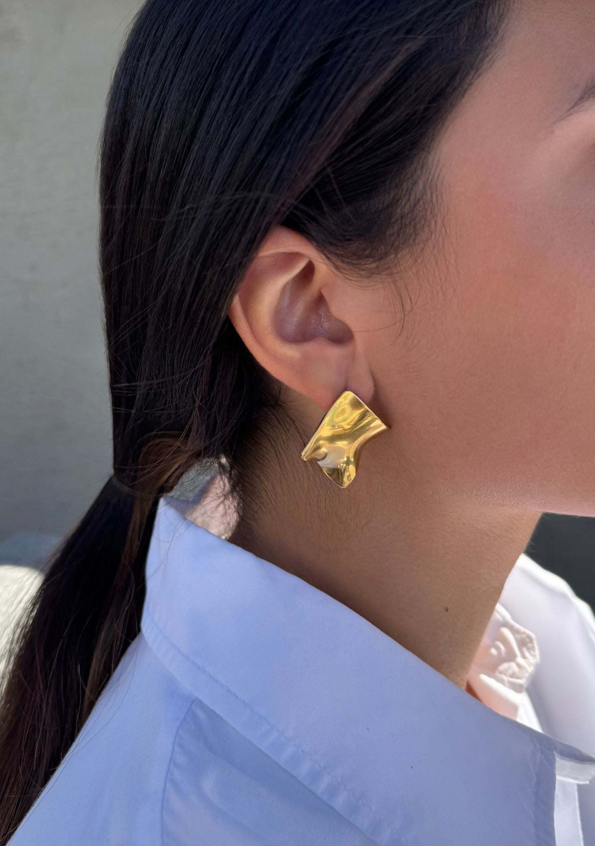 Adornia Tarnish Resistant 18k Gold Plated Wave Stud Earrings | Belk