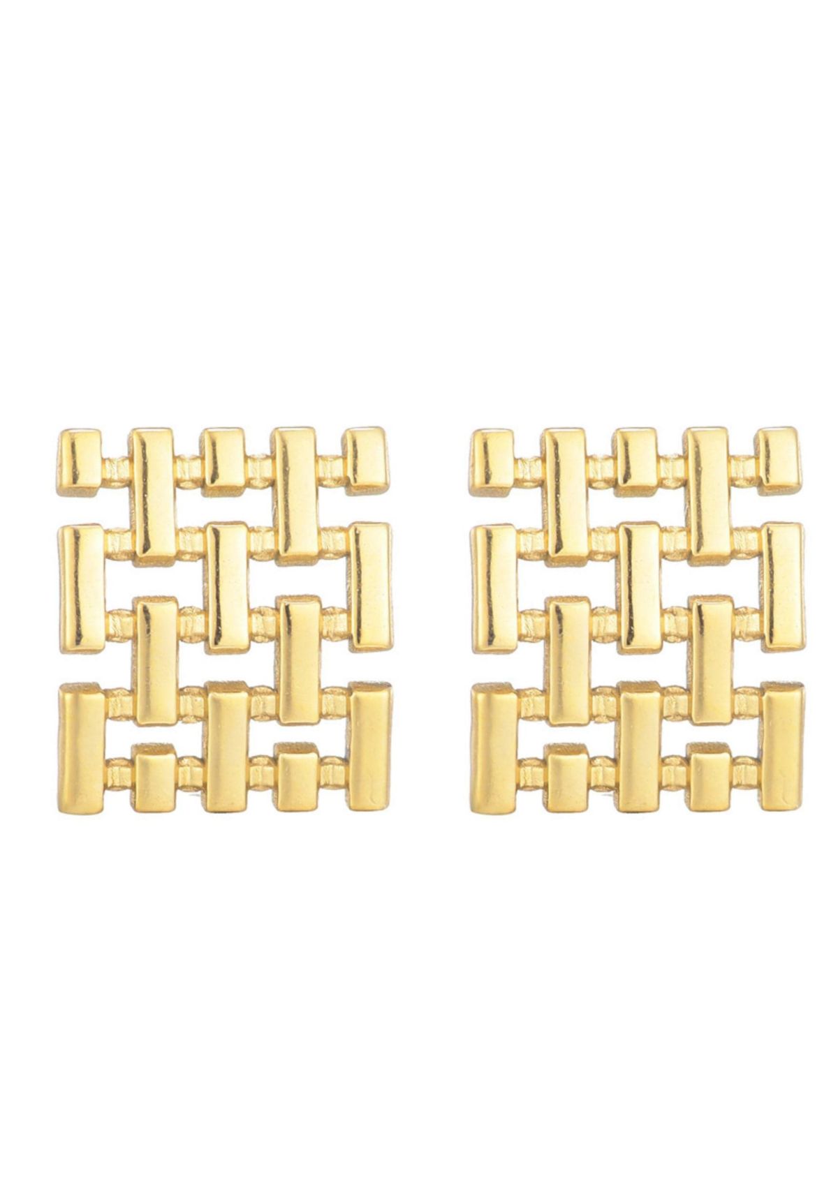 Adornia Tarnish Resistant 18k Gold Plated Grid Studs | Belk