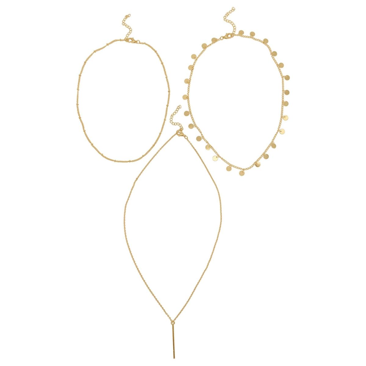 Adornia Tarnish Resistant 14k Gold Plated Triplet Confetti and Bar ...